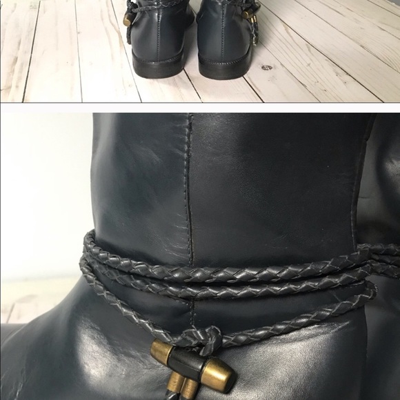 Scruples | Shoes | Scruples Navy Blue Leather Riding Bootsvintage9d ...